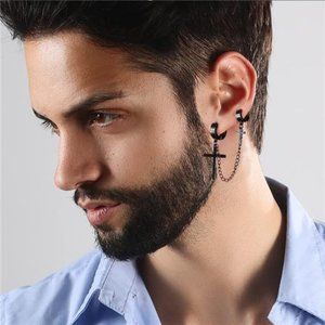 Accessories | 16 Pairs Stainless Steel Punk Y2k Black Dangle Earrings For Men Skull Screw Cool ...